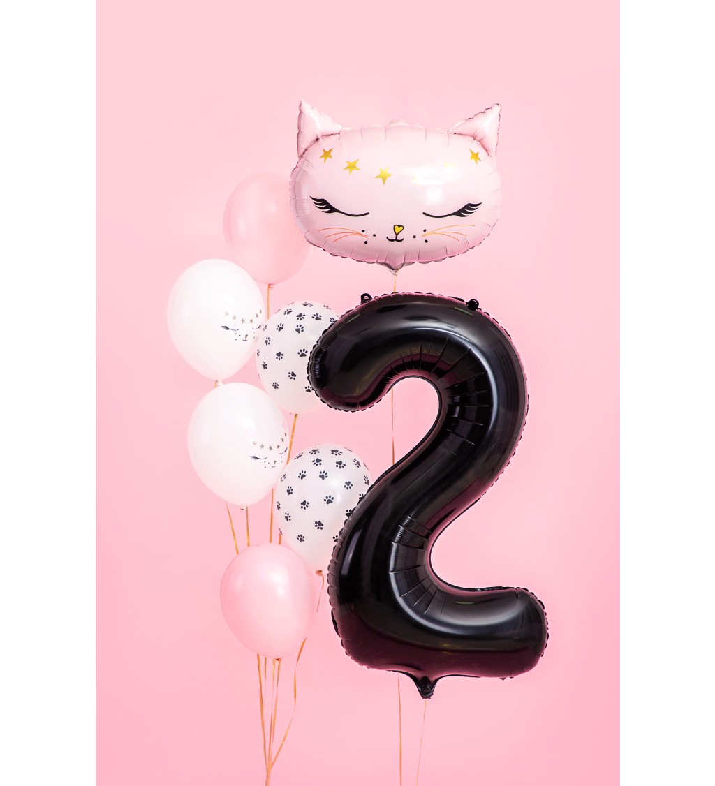 Fóliový Balónek 2 - Černá - PartyWorld